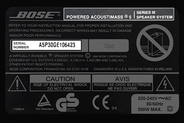Bass module recall | Safety information | Bose
